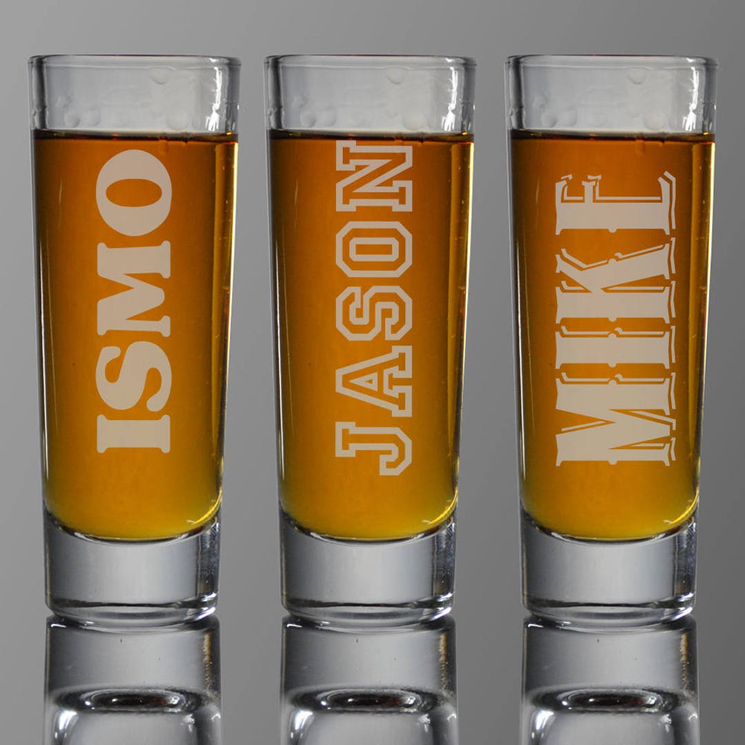 Custom Personalized Glasses * Etched Shot Glass * Wedding Glasses ...