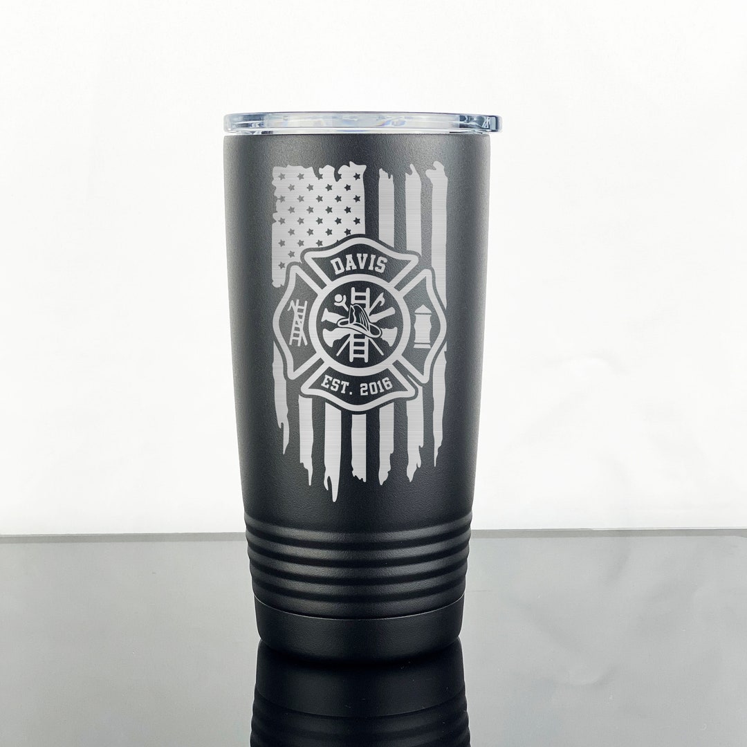 Firefighter Gifts, Fireman Engraved Metal Tumbler, Yeti Style Cup, Gift ...