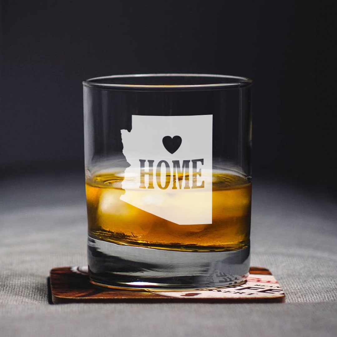 Arizona Home Glass, Engraved State, Personalized State, Whiskey Glass ...