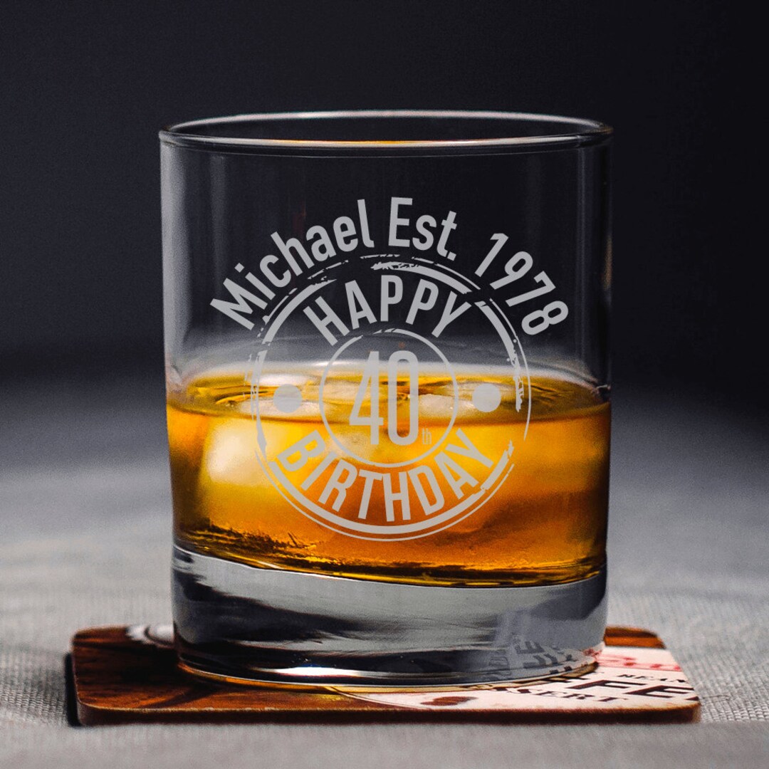 Personalized 30th Birthday Engraved Glass, SHIPS FAST, Etched Rocks ...