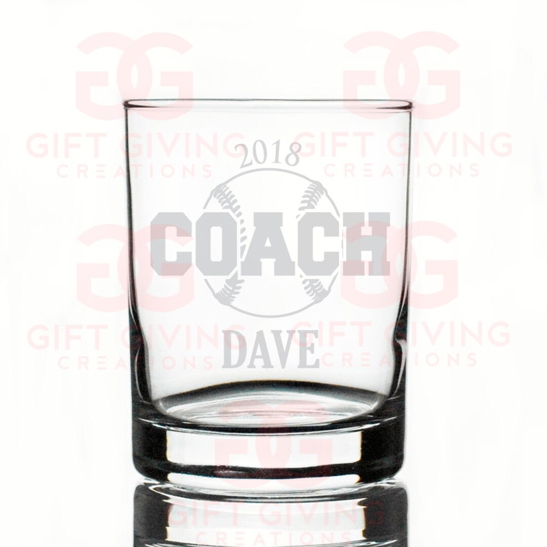 Custom Baseball Whiskey Glass, Gift for Coaches, Baseball Dad ...