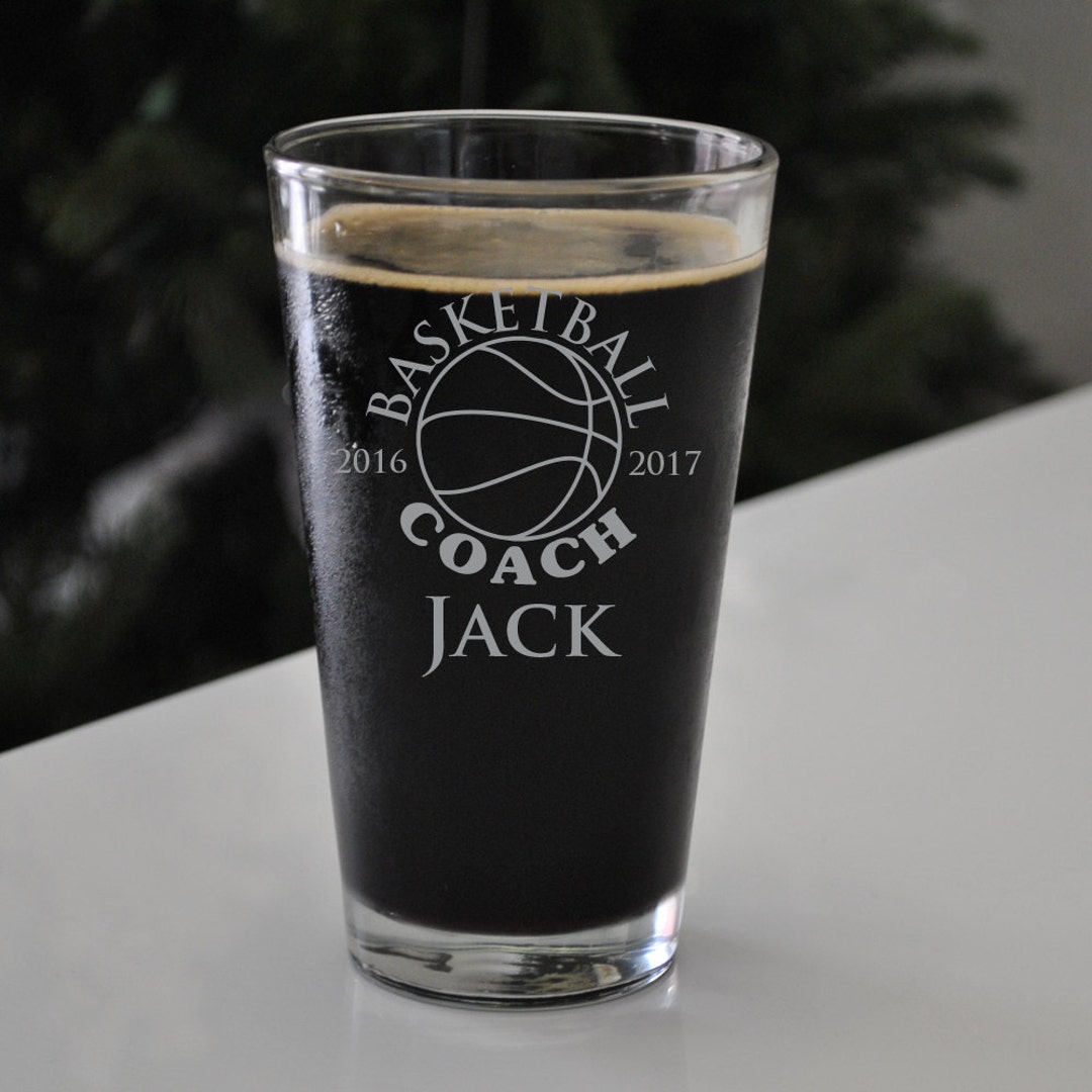 Custom Engraved Basketball Beer Pint, SHIPS FAST, Basketball Etched ...