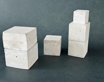 Concrete Display Block SET for Jewelry Display, Photo Prop, Shelf Art ...
