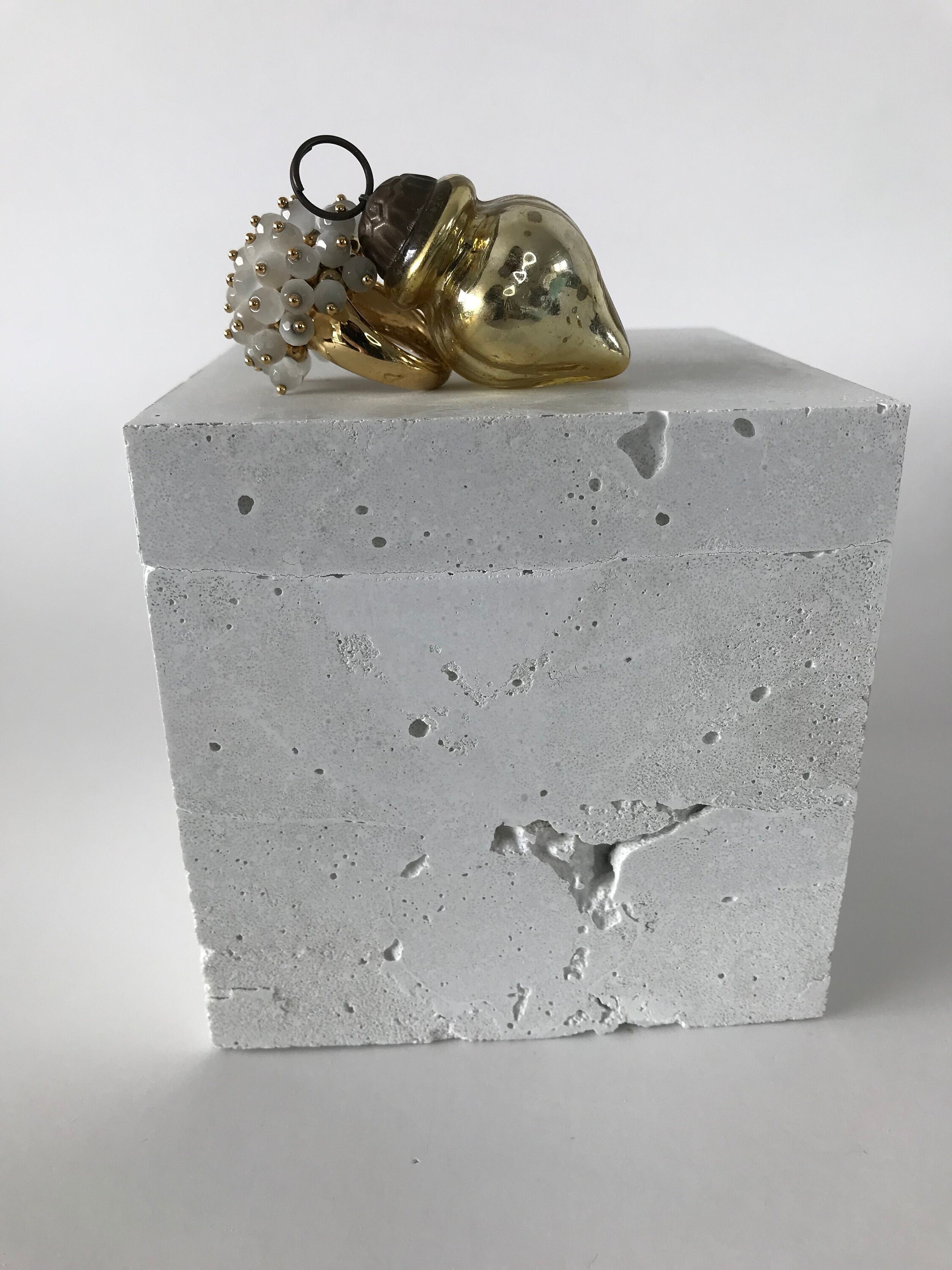 Large White Concrete Display Cube Block for Jewelry Display - Etsy
