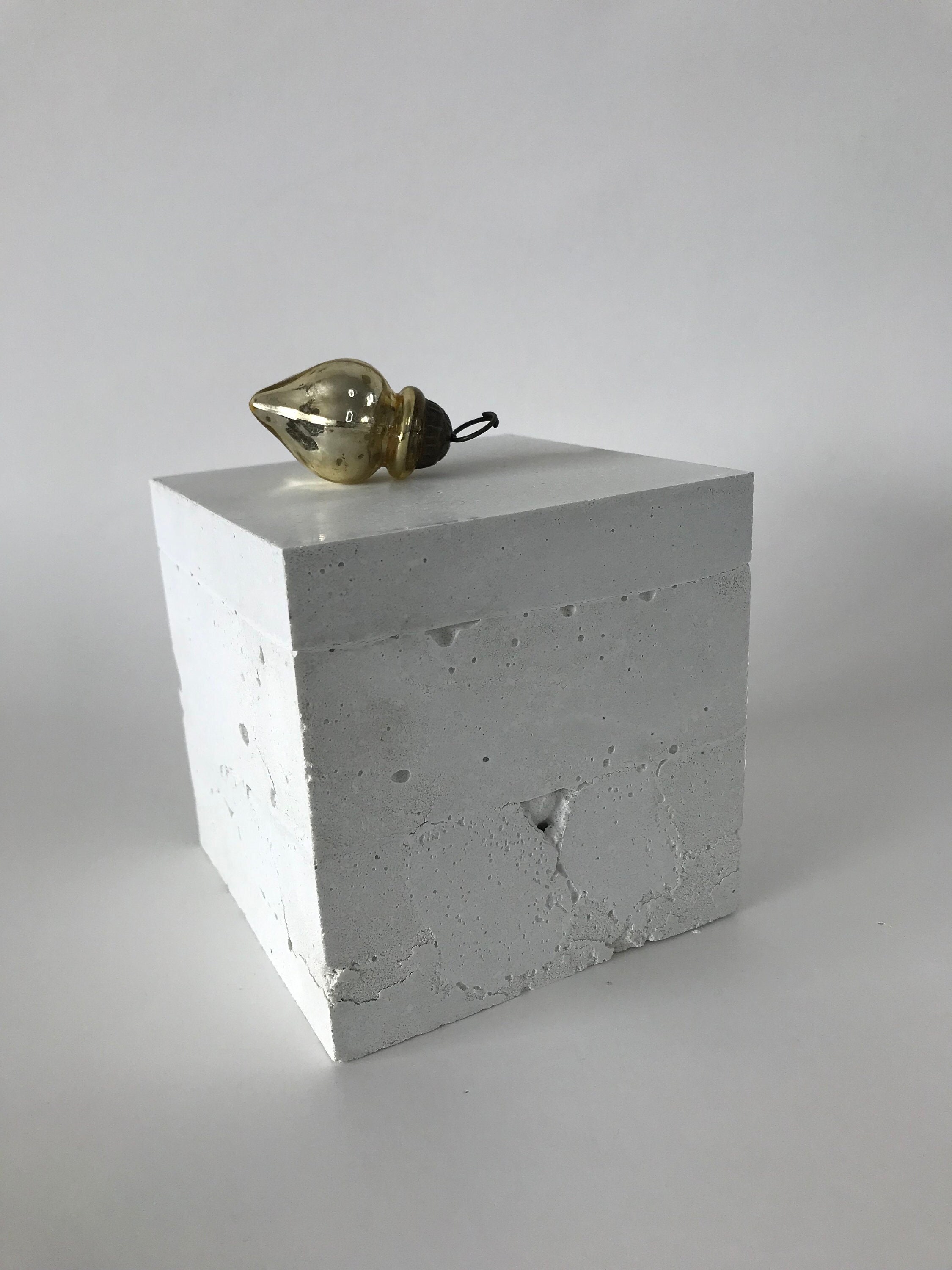 Large White Concrete Display Cube Block for Jewelry Display - Etsy