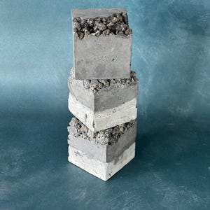 Concrete Display Cube Block SET for Jewelry Display, Photo Prop, Shelf ...