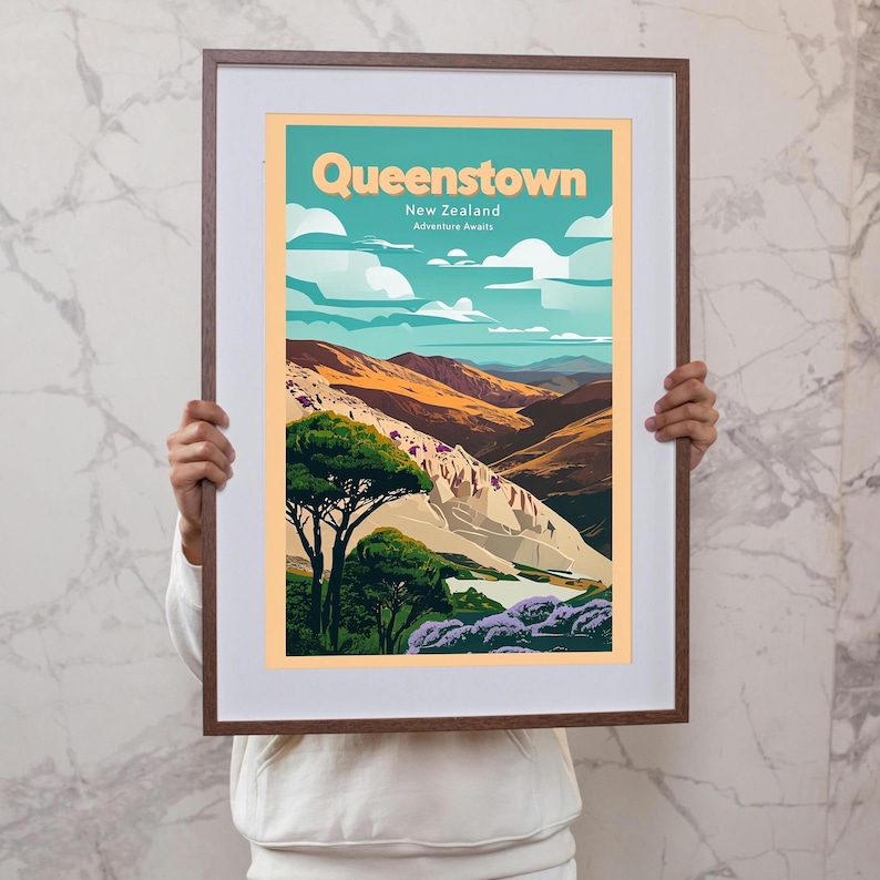 Queenstown New Zealand Digital Download Poster – Printable Travel Wall ...