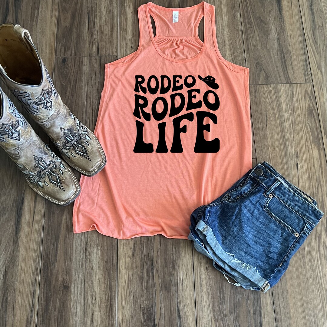 Rodeo Life Tank Top, Flowy Cowboy Tank Top, Rodeo Tank Top, Racerback ...