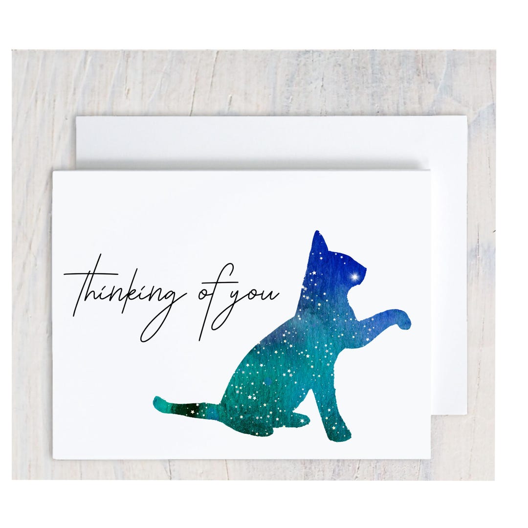Thinking of You Cat Sympathy Card, Loss of Cat, Kitty Sympathy Card ...