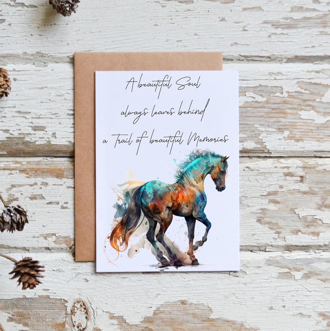 Horse Sympathy Card, Loss of Horse, Trail of Memories Sympathy Card ...