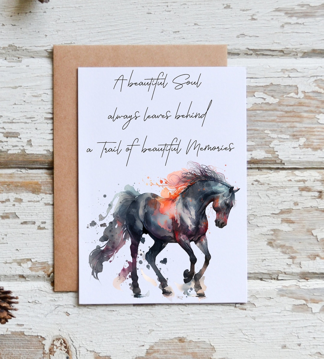 Horse Sympathy Card, Loss of Horse, Trail of Memories Sympathy Card ...