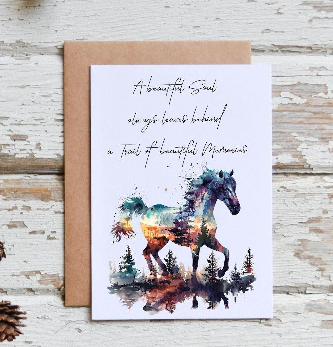 Horse Sympathy Card, Loss of Horse, Trail of Memories Sympathy Card ...