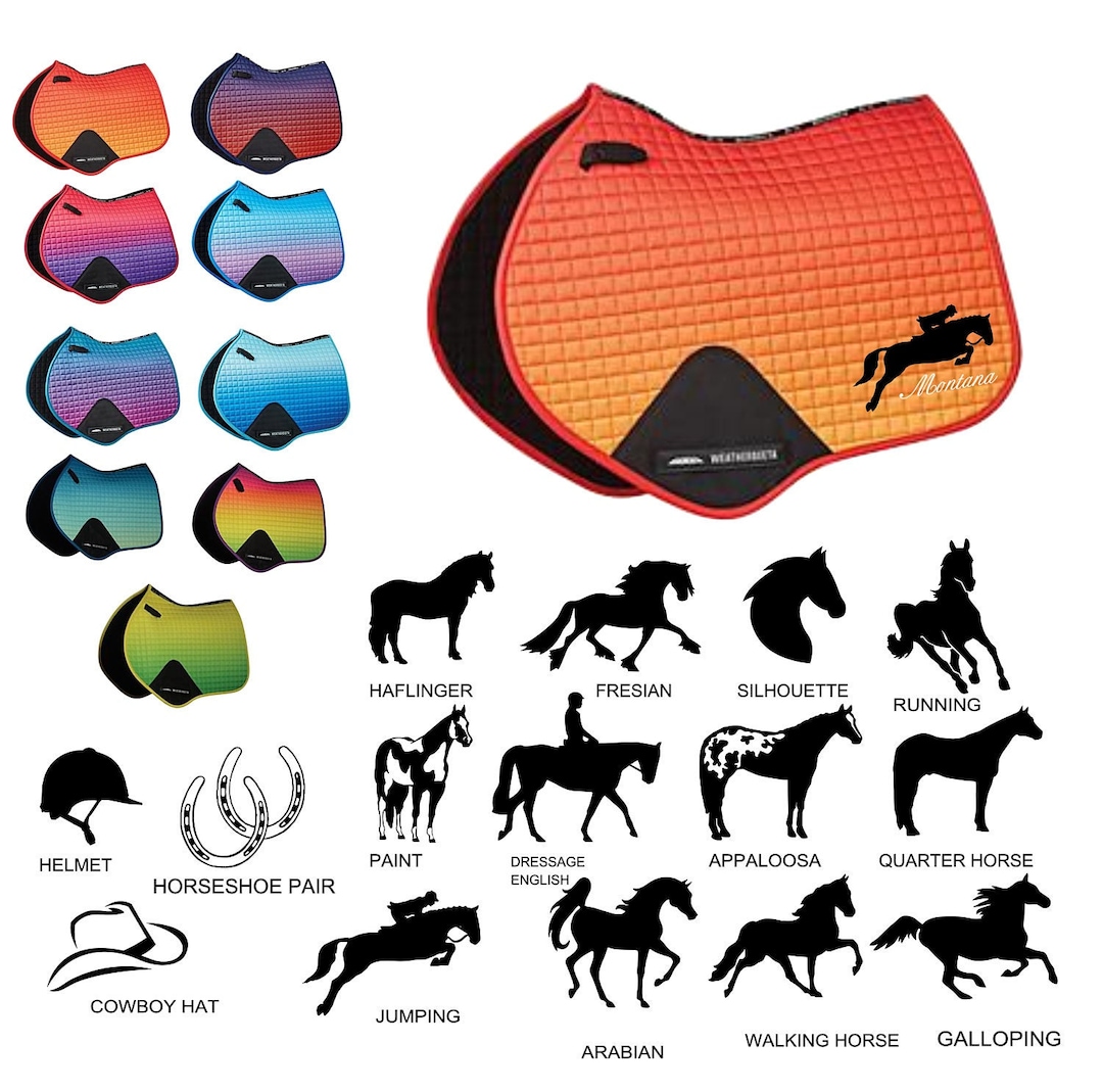 Personalized WB Jump OMBRE Saddle Pad, English Jump Saddle Pad, Personalized Saddle Pad, Saddle ...
