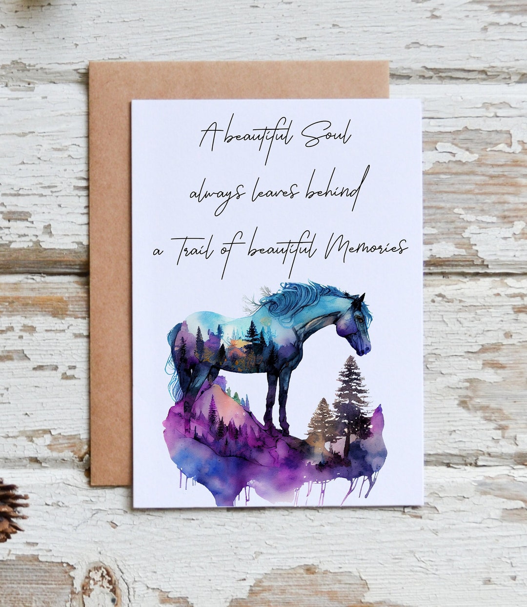 Horse Sympathy Card, Loss of Horse, Trail of Memories Sympathy Card ...