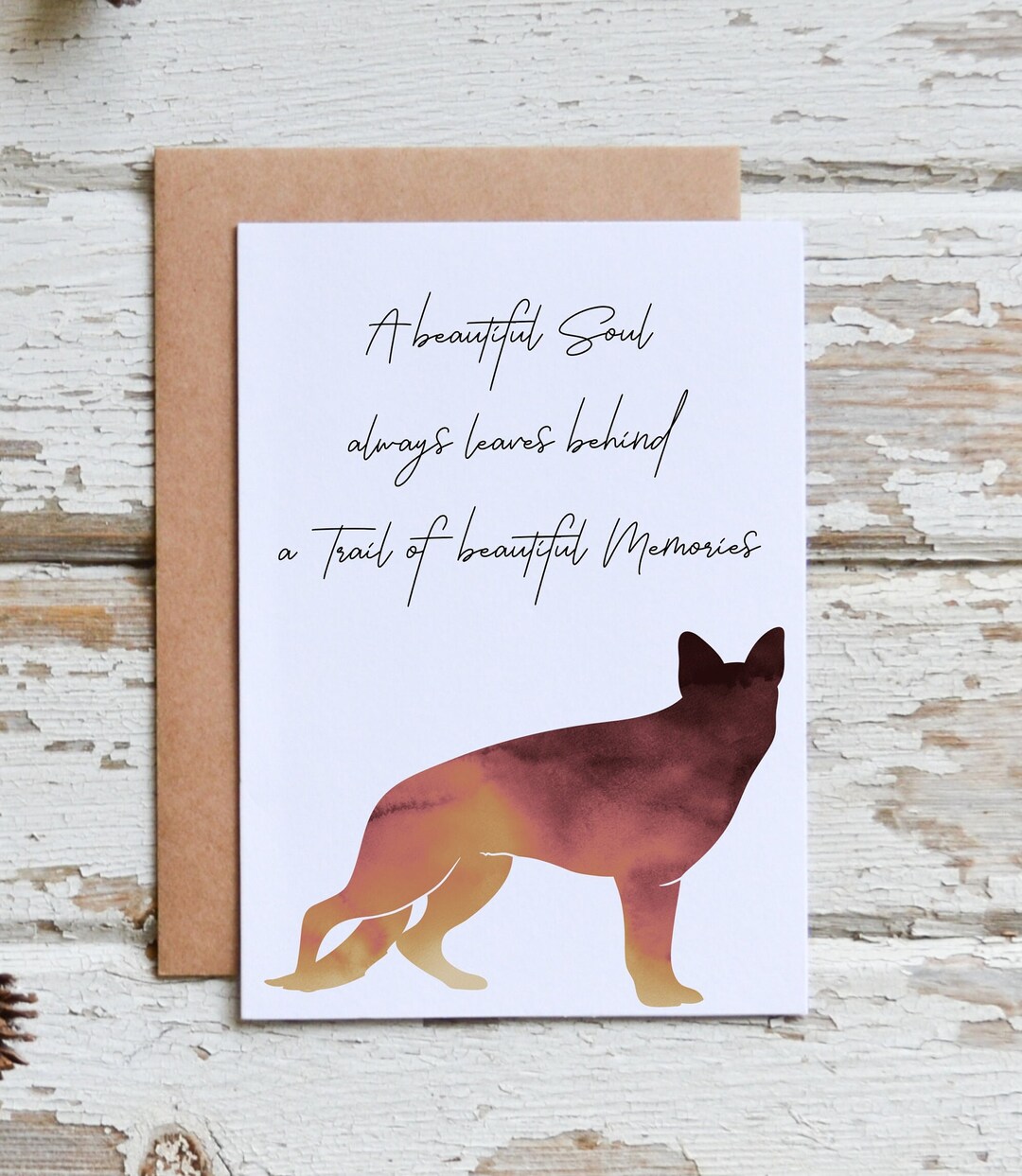 Dog Sympathy Card, Loss of Dog, Trail of Memories Sympathy Card, With ...
