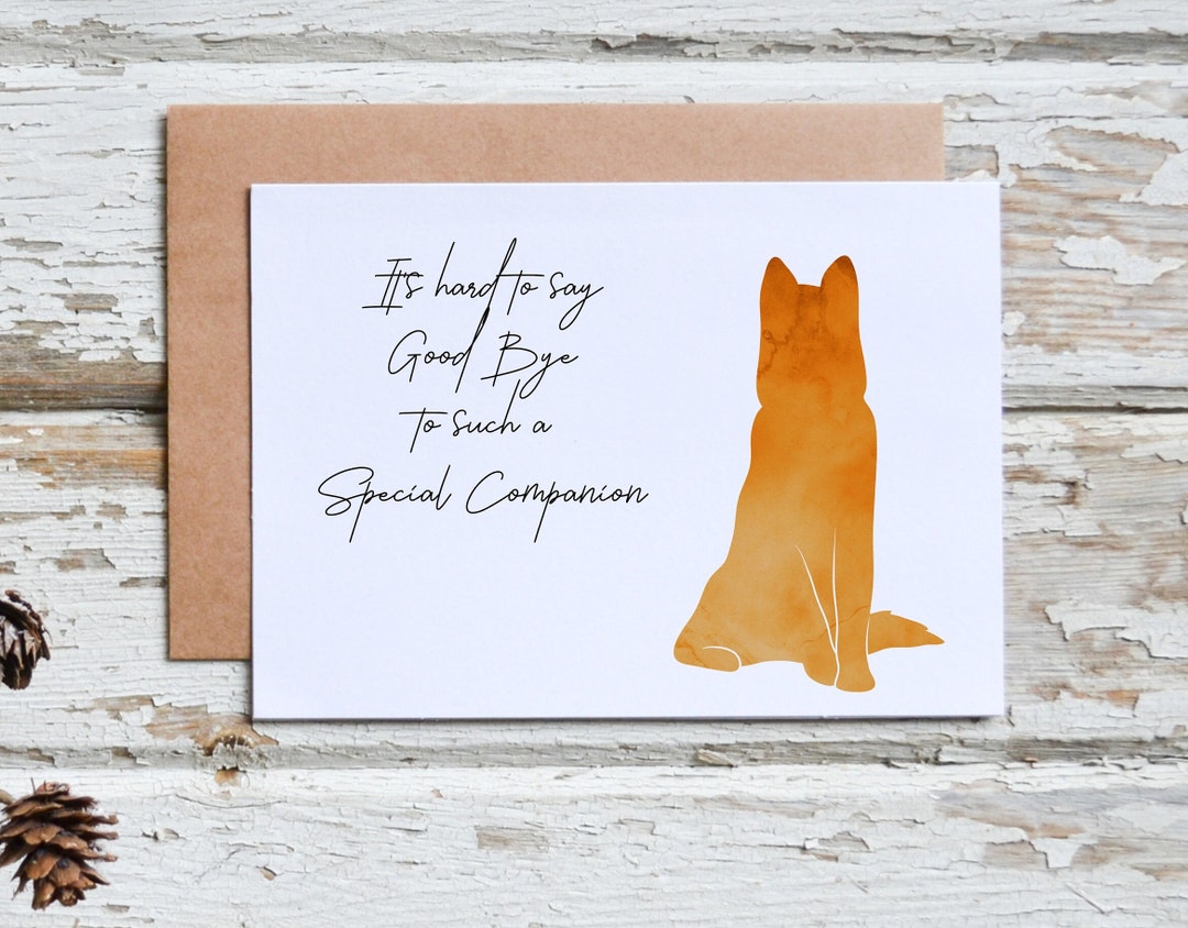 It's Hard to Say Goodbye Dog Sympathy Card, Loss of Dog, Shepherd ...