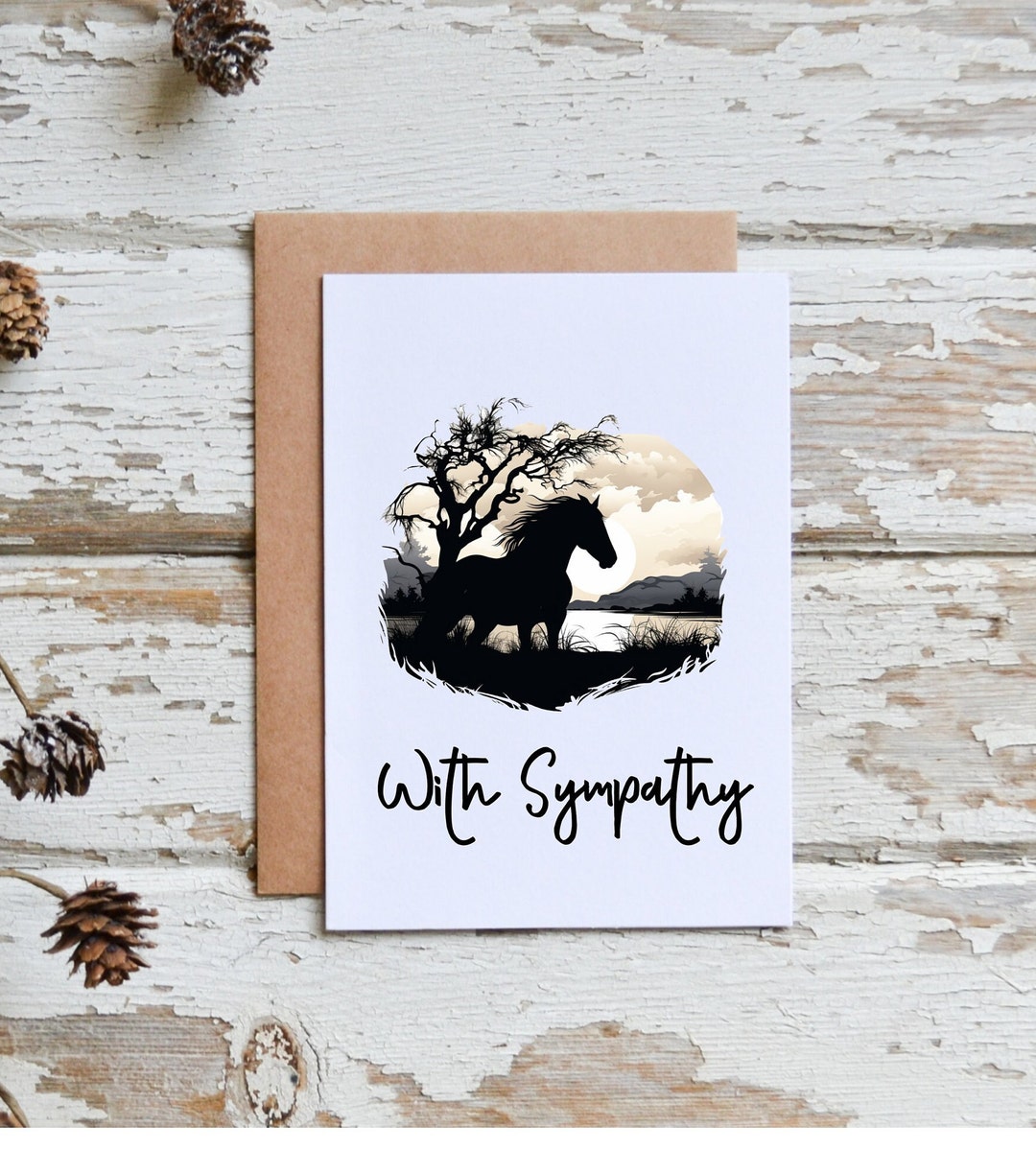 Horse Sympathy Card, Loss of Horse, Horse Silhouette Sympathy Card ...