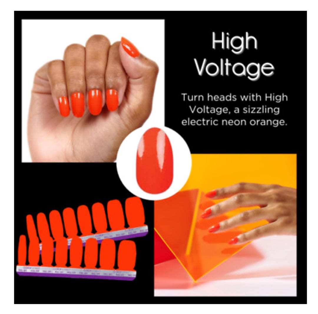 High Voltage Color Street Nail Strips, Neon Orange Nail Polish, Nail ...