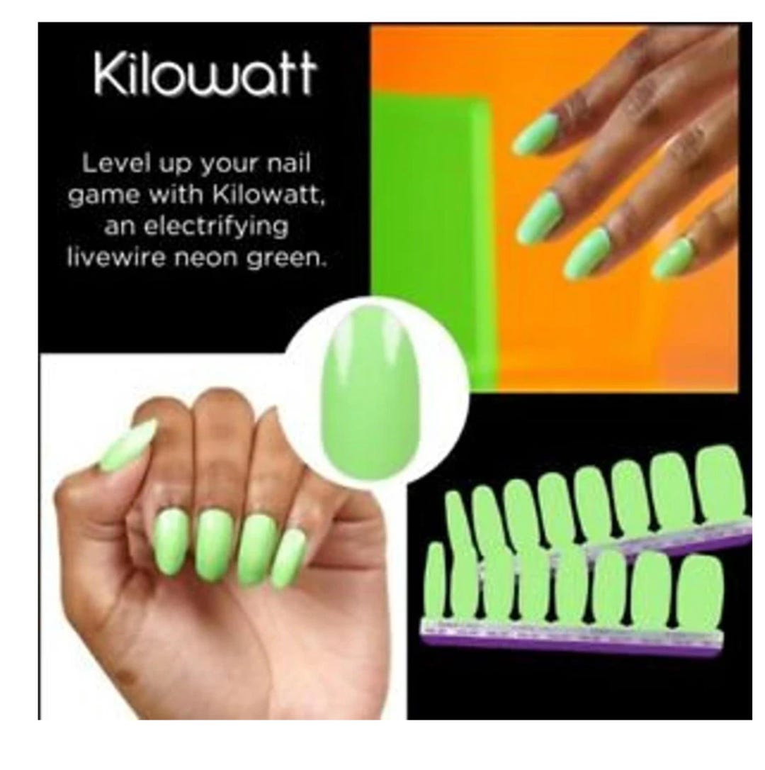 Kilowatt Color Street Nail Strips, Neon Green Nail Polish, Nail Strips ...