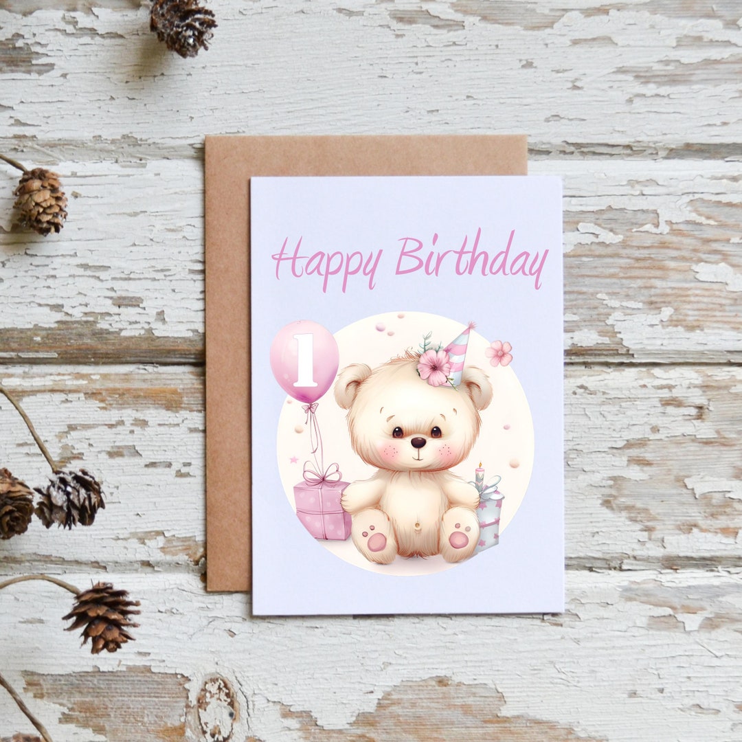 Happy 1st Birthday Card, Happy Birthday Baby Card, Baby's 1st Birthday ...