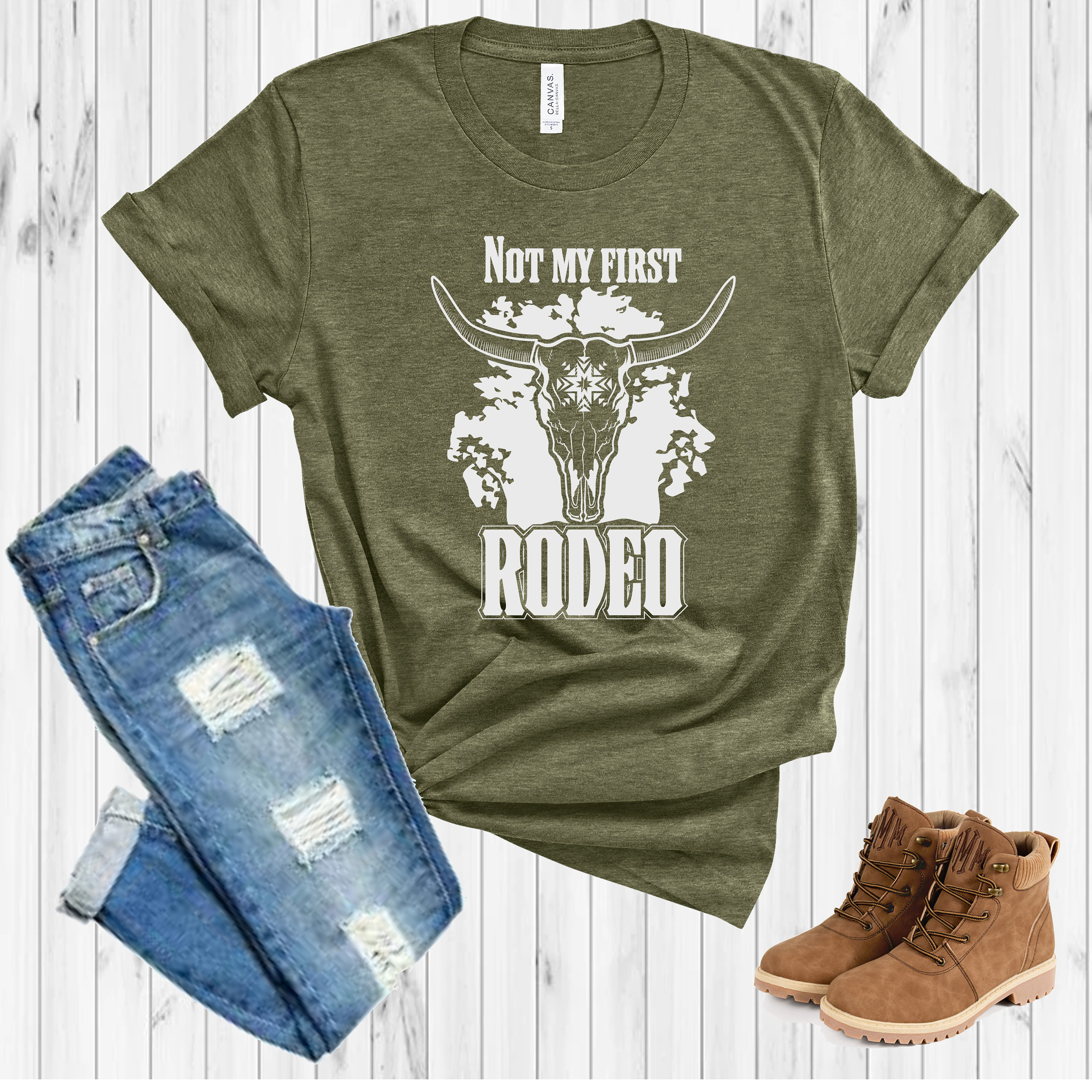 Not My First Rodeo Cow Skull Shirt, Rodeo Tee Shirt, Western Tee ...