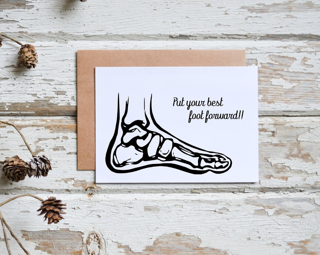 Put Your Best Foot Forward Greeting Card, Encouraging Card, - Etsy