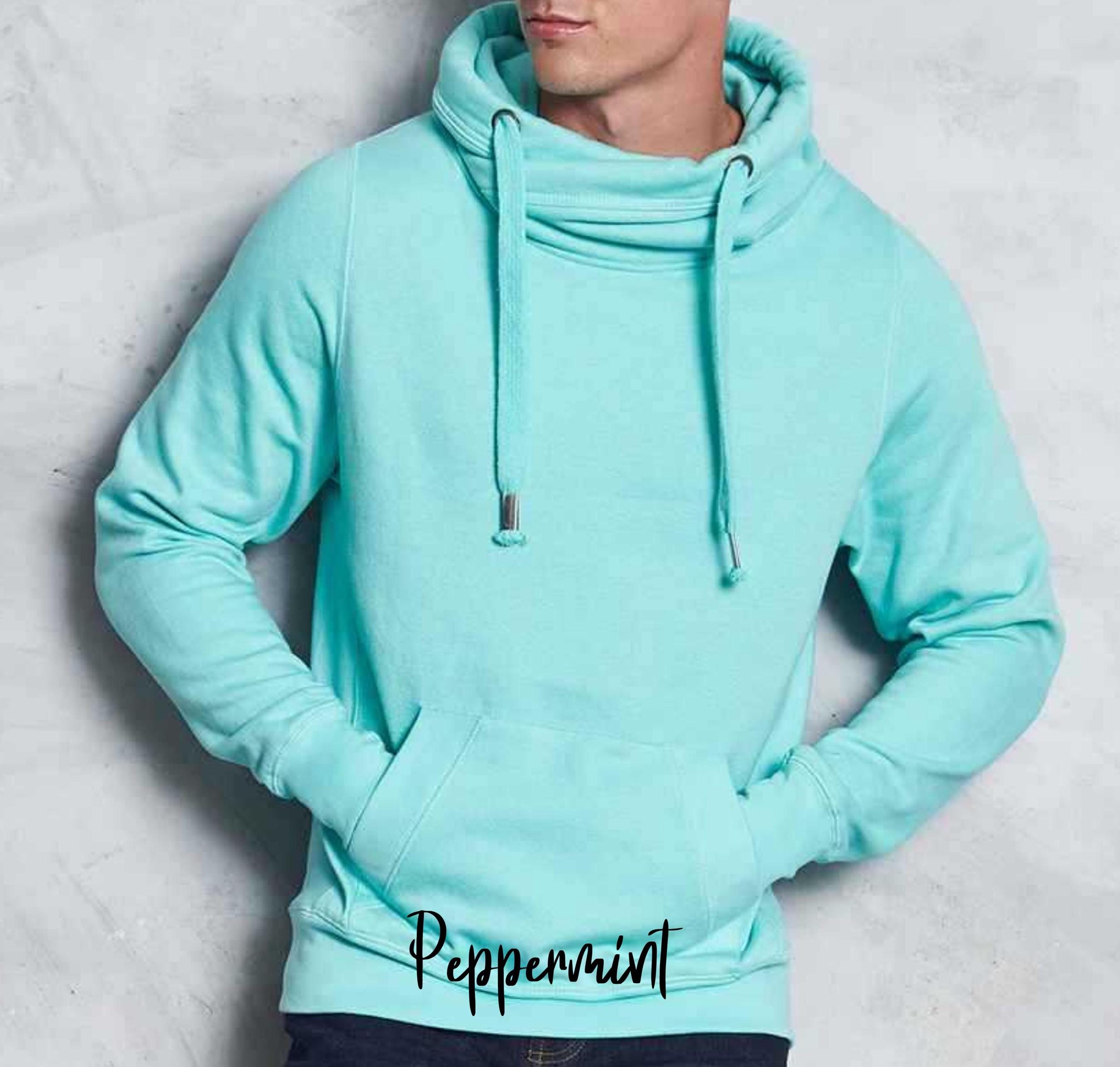 Unisex Cowl Cross Neck Hoodie With Thick Drawstrings, Super Soft and ...