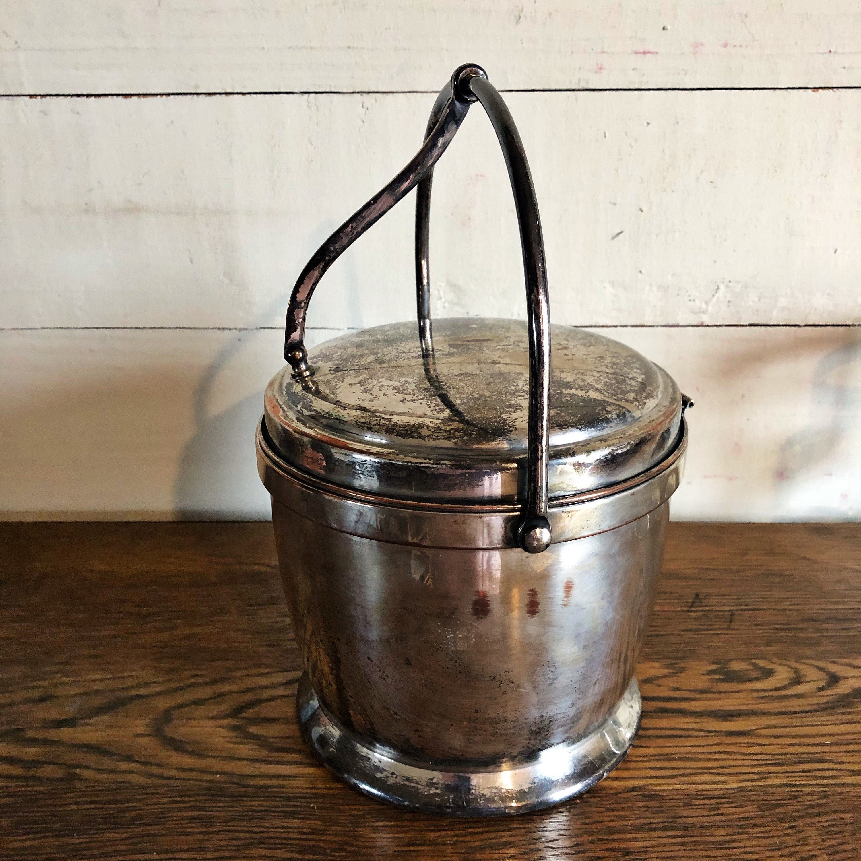 Vintage Silver Ice Bucket W Hinged Lid Apollo Epc Bernard Etsy