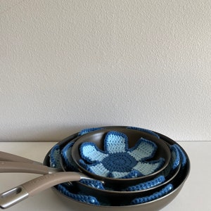 Crochet Pan Protectors, Set of 3, Multicolored, Kitchen, Home ...