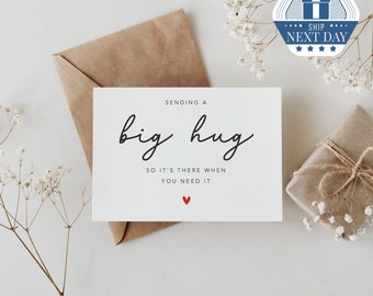 Sending You A Big Hug so It's There When You Need It Card, Missing You Card, Long Distance Card ...