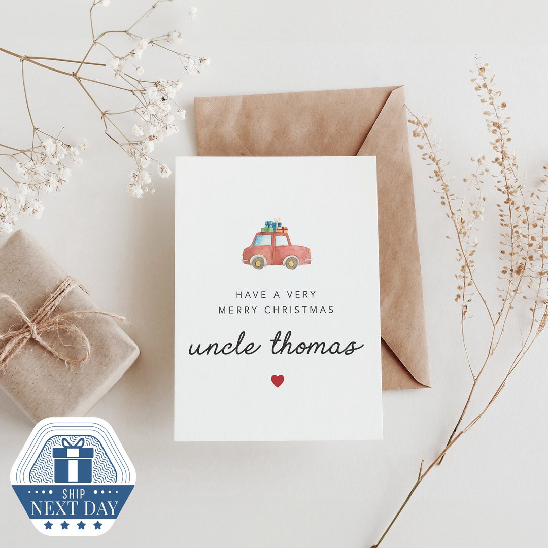 Uncle Christmas Card, Custom Christmas Card for Uncle, Christmas Card ...