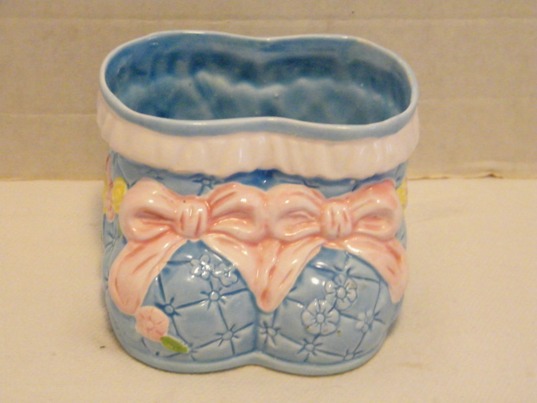 Baby Boy Blue Booty Planter Gift Cup, Vintage Ceramic Indoor Planter ...