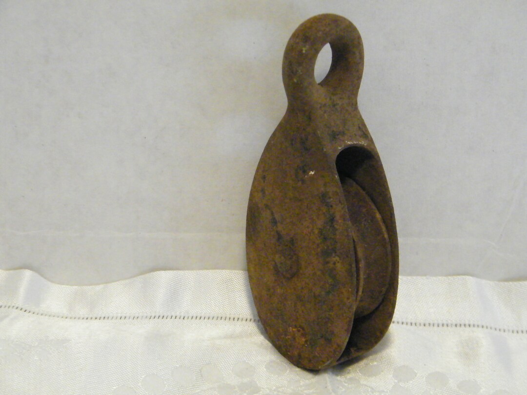 Cast Pulley Snatch Block, Vintage Metal Farm or Shop Equiment, 6 Inches ...