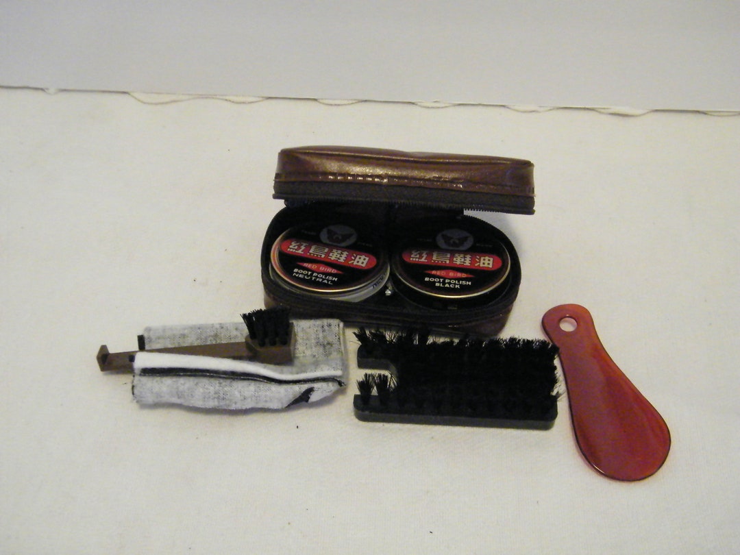 Vintage Boot Polish Kit With Neutral and Black Partial Used, Has ...