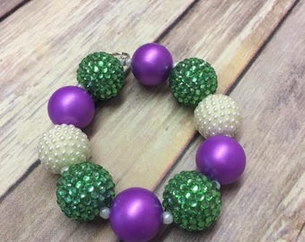 Keychain bracelet Chunky beads keychain by DizzyLizzyDesignsCo