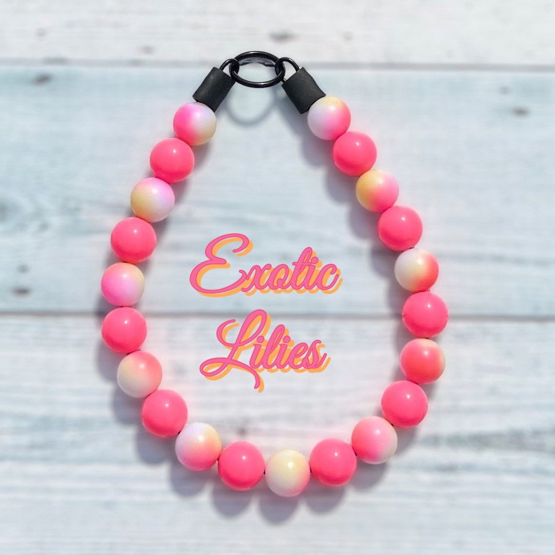 Exotic Lilies Acrylic Beaded Dog Collar: Slip-on, Waterproof - Etsy