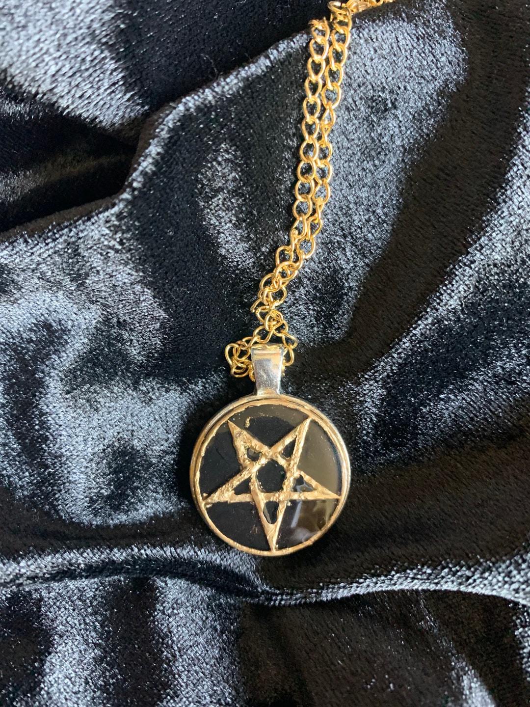 Dripping Gold Pentagram Pendant please Read Description - Etsy