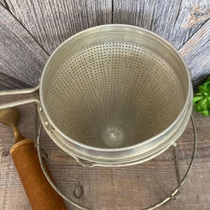 Vintage Strainer Sieve With Pestle Can Canning Applesauce 3 Piece Wood ...