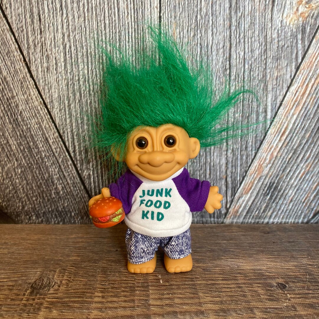 Vintage Junk Food Kid Troll Doll {hamburger Troll} Russ Berrie Fast ...