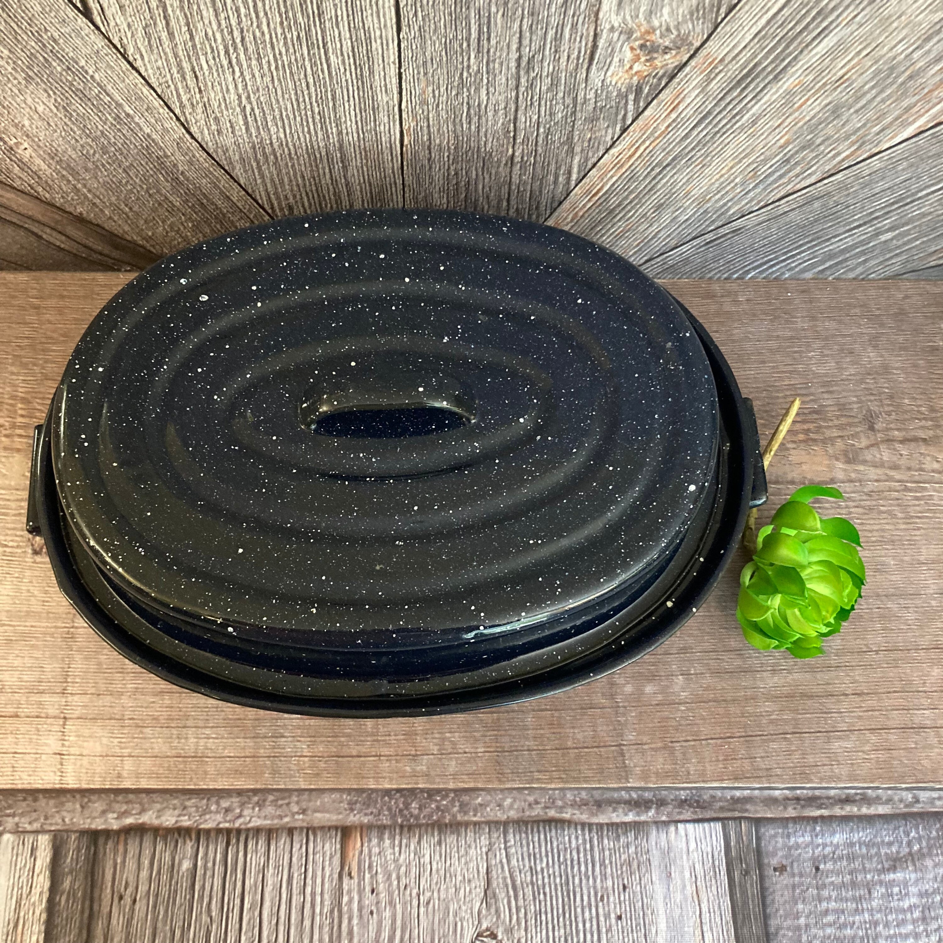 Vintage Enamel Roaster Roasting Pan Rooster Roaster Chicken - Etsy