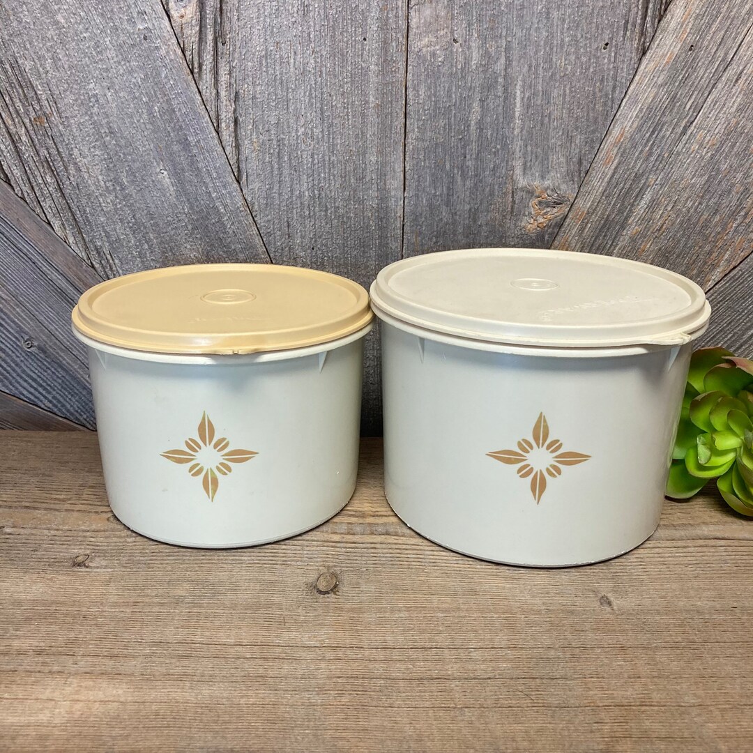 Vintage Tupperware Canister Set Plastic 2 Vintage Kitchen Storage Seal ...