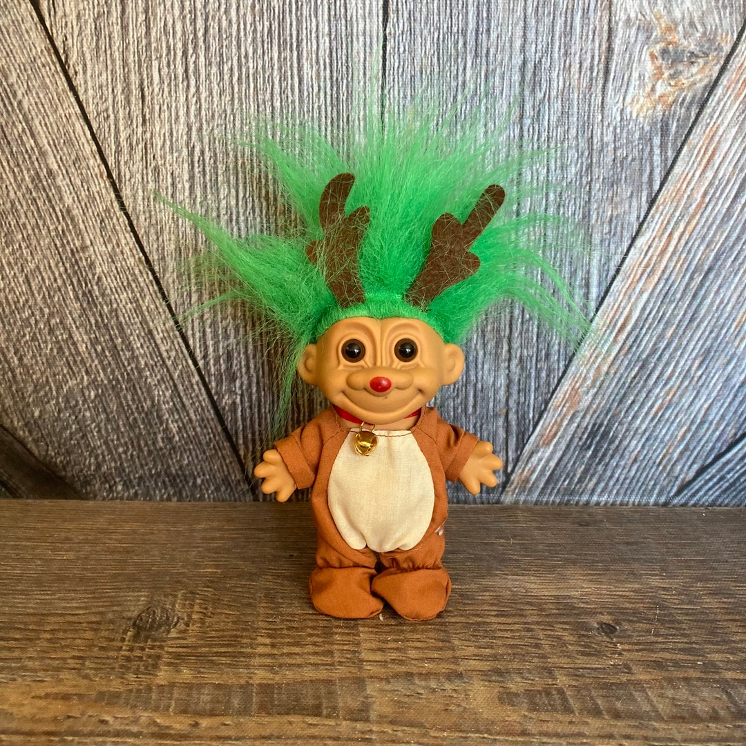 Vintage Christmas Troll Doll Decoration reindeer Winter Christmas Troll ...
