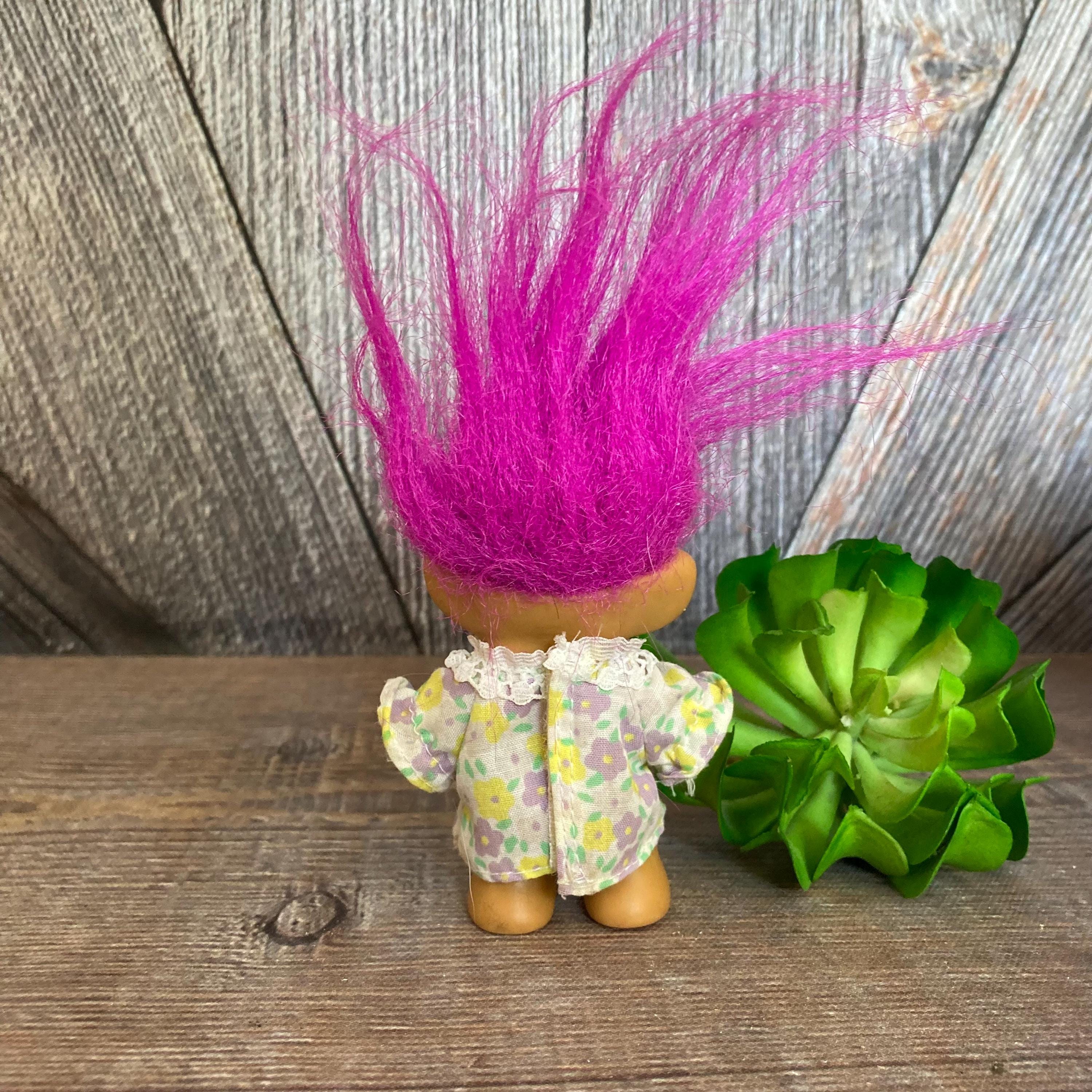 Vintage Flower Girl Troll Doll {wedding Troll With Pink Hair} Russ ...