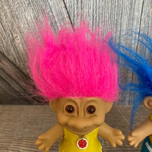 Vintage Troll Dolls {3 Trolls With Molded Clothing Permanent Clothes ...