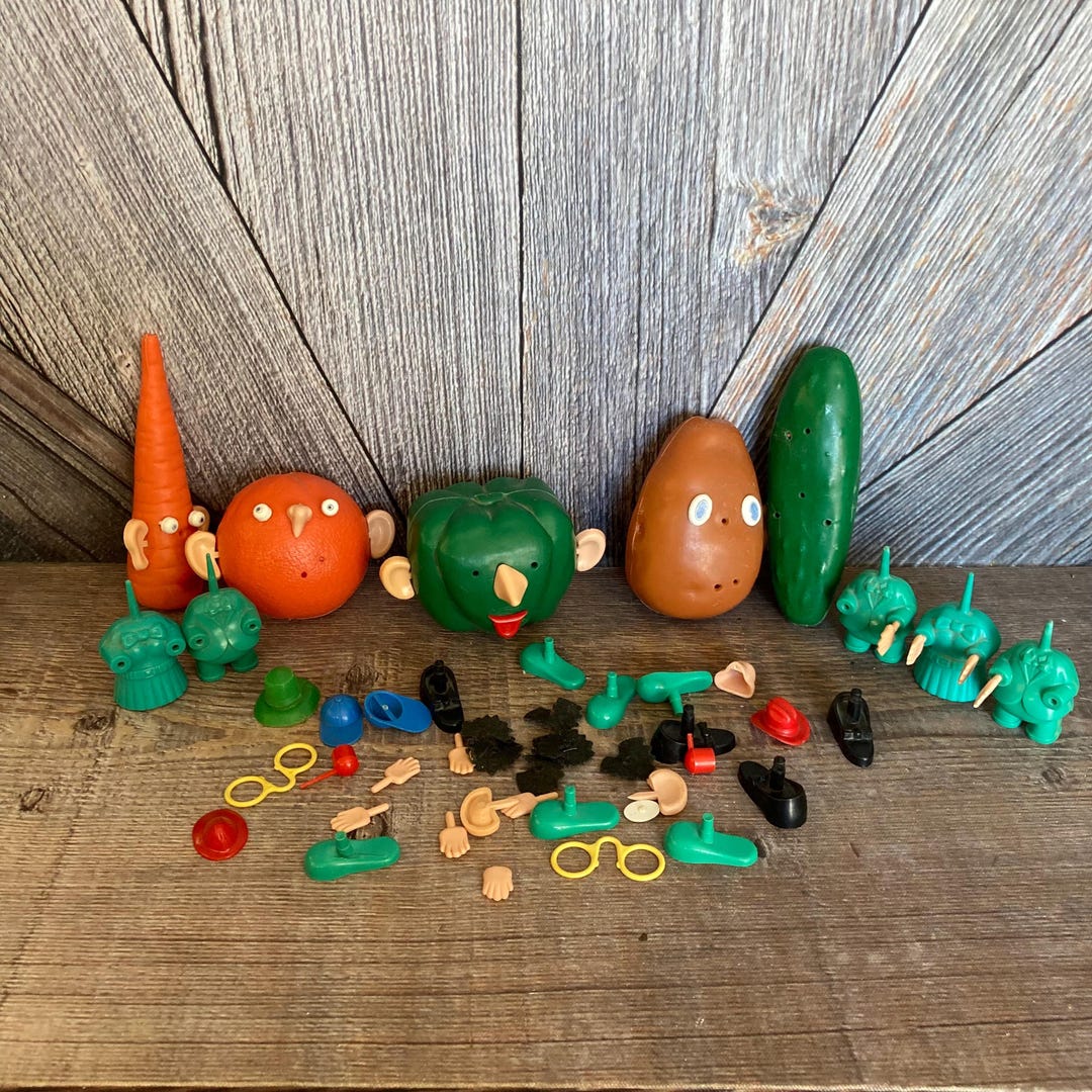 Vintage Mr. Potato Head 1960's Cucumber, Pete the Pepper, Hasbro Toys ...