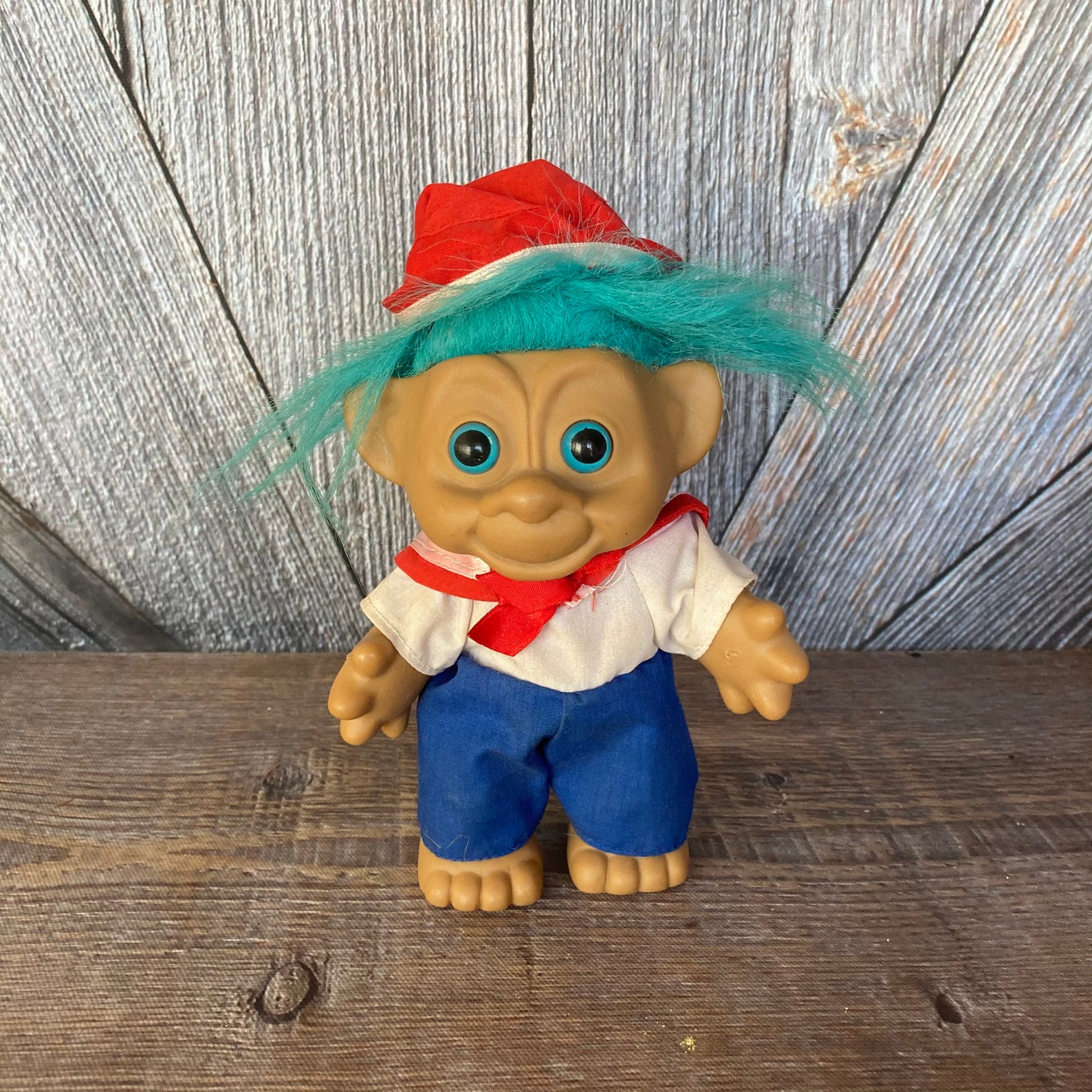 Vintage Troll Doll navy With Blue Hair Large 6 Inch Troll - Etsy