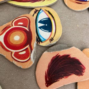 Vintage Fun Maker Box, 6 Faces With Interchangeable Features Make ...