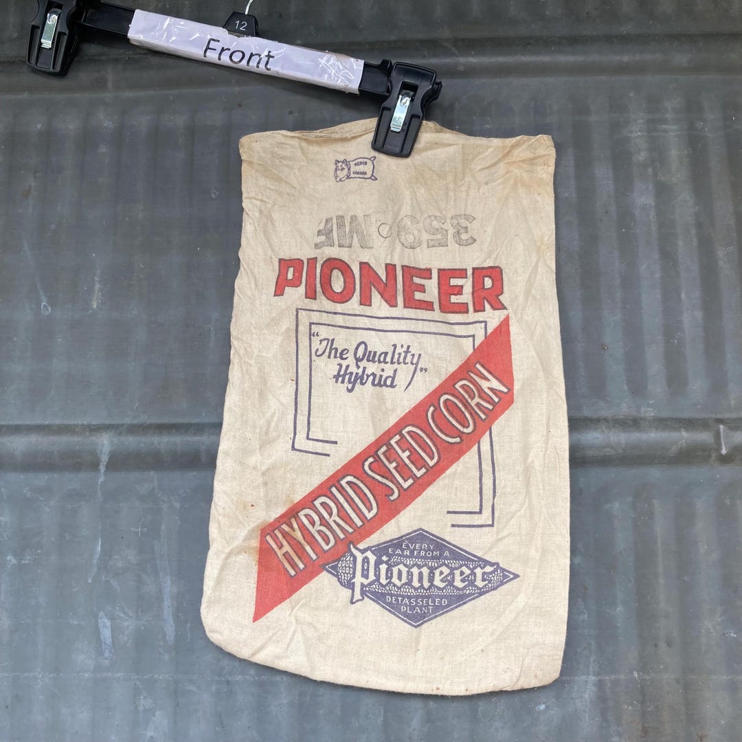 Vintage Cloth Pioneer 359 MF Sample Seed Sack Held Sample Seeds Great ...