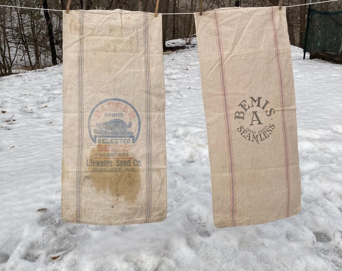 Vintage Badger Seed Sack Bemis Seamless Heavy Cotton Muslin Sack Pick 1 ...