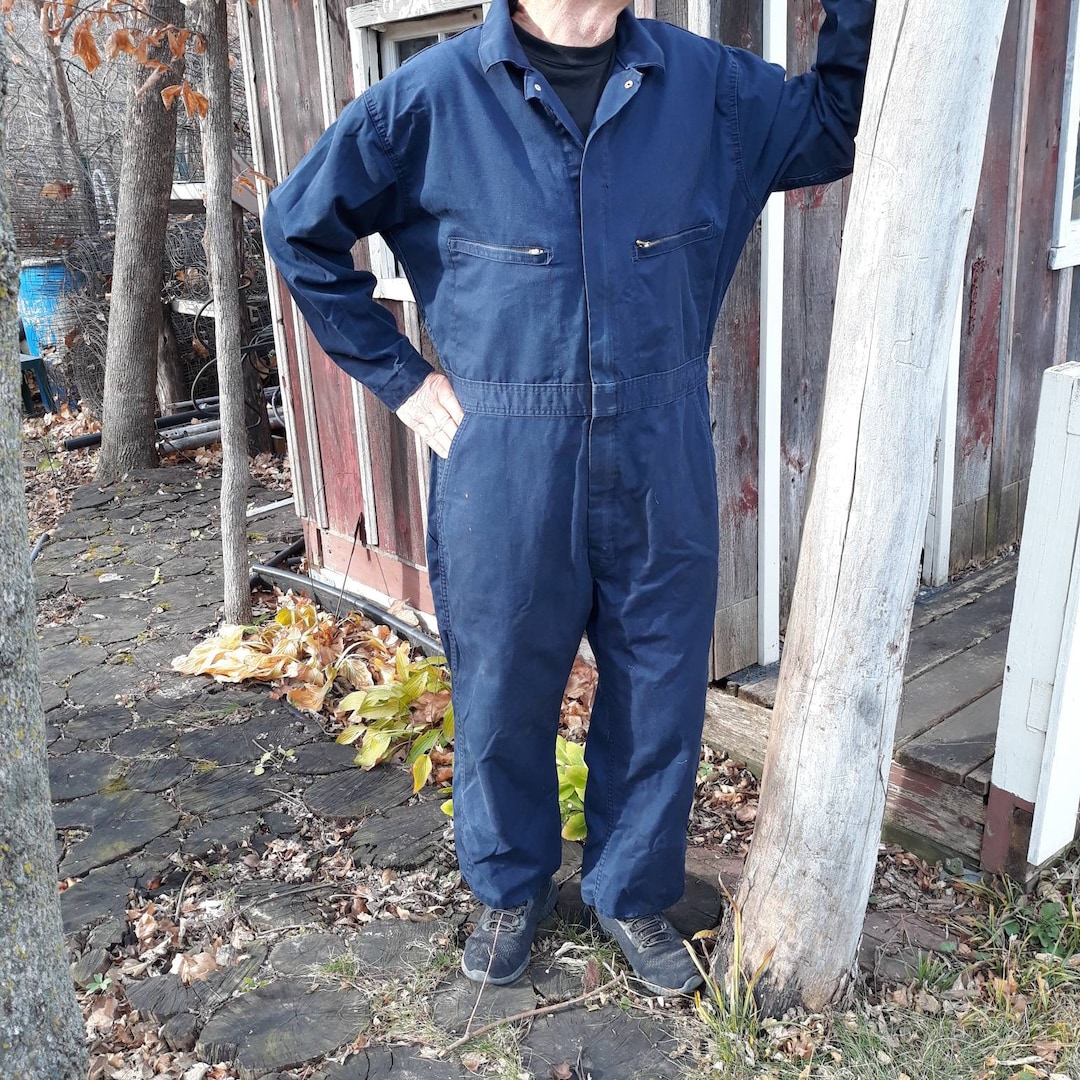 Vintage Key Coveralls 46 Short Dark Blue Jumpsuits Painter Work Costume ...